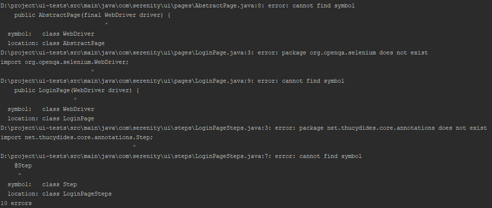 Gradle loaded serenity libs to project but can't see them at runtime · Issue #835 · serenity-bdd ...