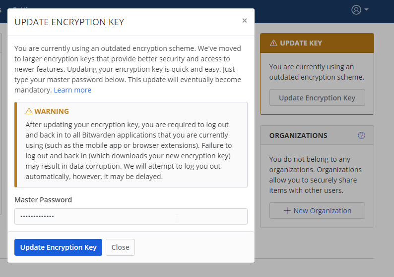Update Key - Error: "The PrivateKey field is required." [SELF-HOST] · Issue #1861 · bitwarden ...
