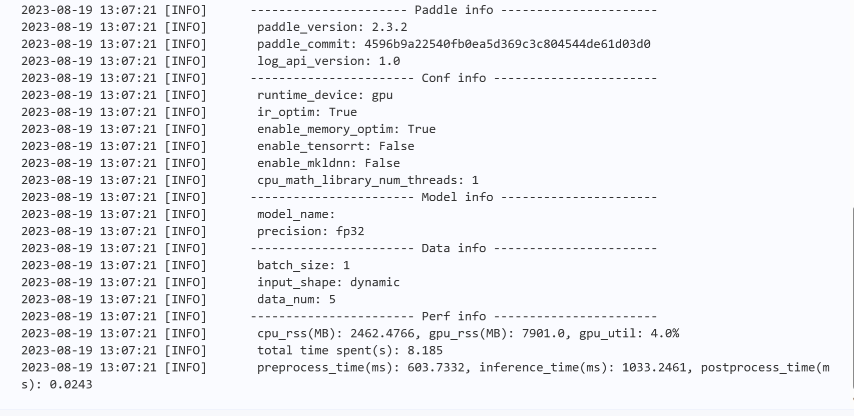 请问使用infer输出的结果中，哪一个表示模型的参数量呢？ · Issue #3465 · PaddlePaddle/PaddleSeg · GitHub