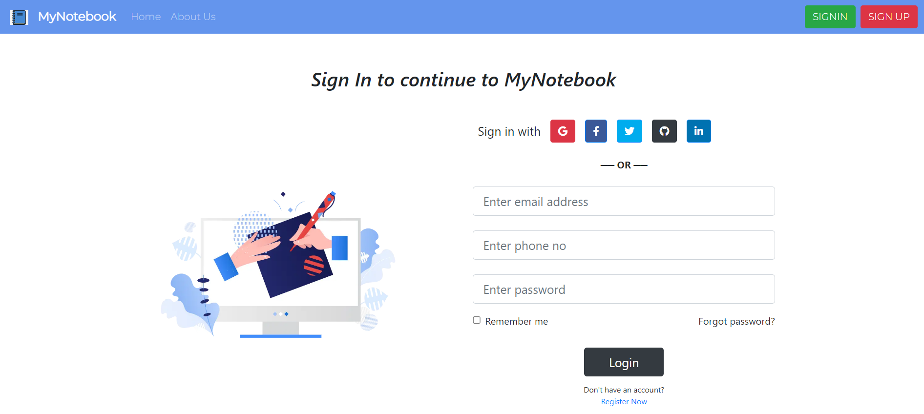 GitHub - pearlscorpio/MyNotebook: MyNotebook is an user friendly website used to perform CRUD ...