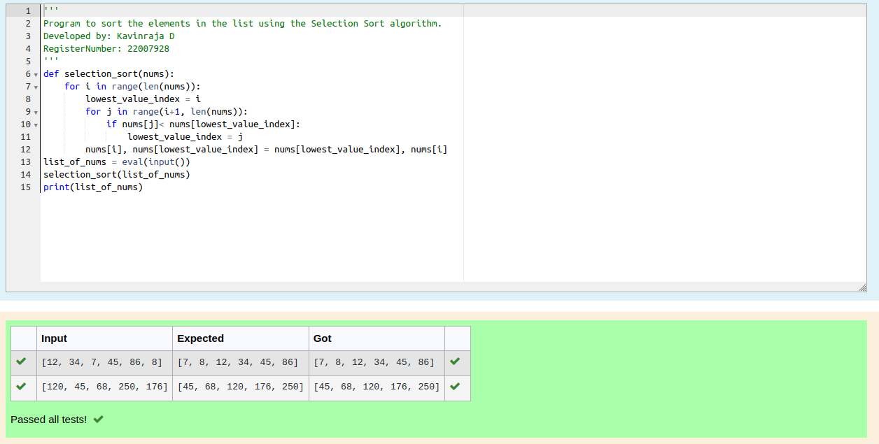 GitHub - d-kavinraja/Sorting-Algorithm: Selection sort and Insertion sort