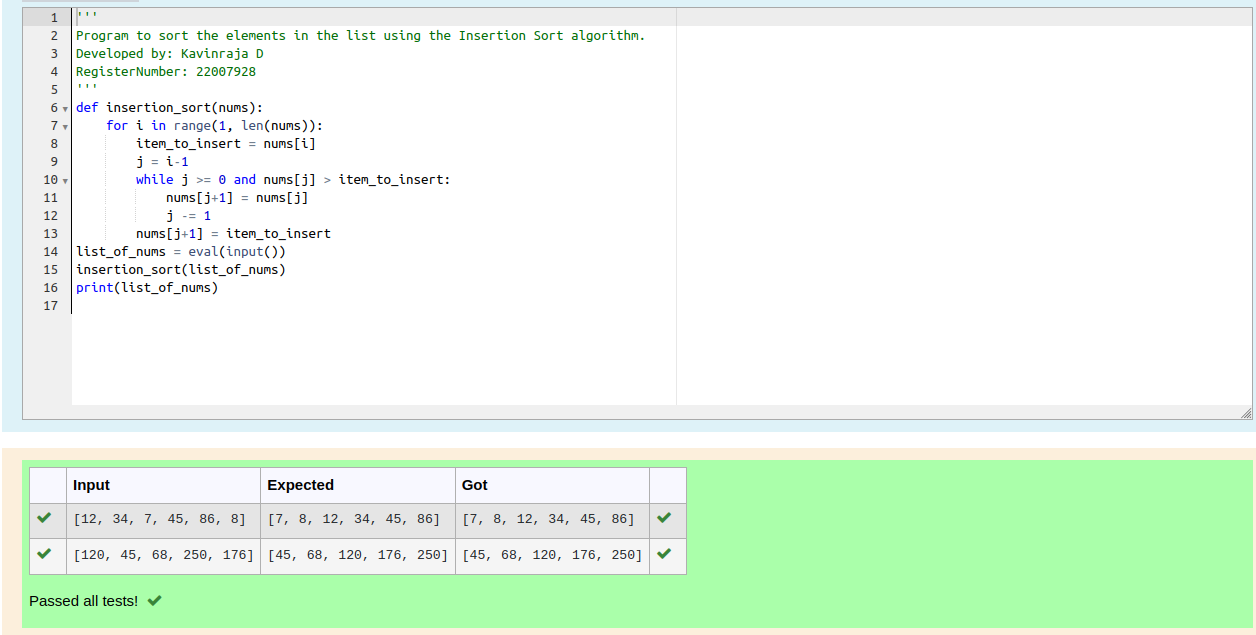 GitHub - d-kavinraja/Sorting-Algorithm: Selection sort and Insertion sort