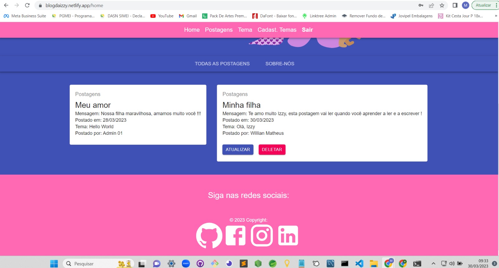 GitHub - OWillMatheuz/Blog-Da-Izzy: Blog criado com backend usando Java e Srping/ Frontend ...
