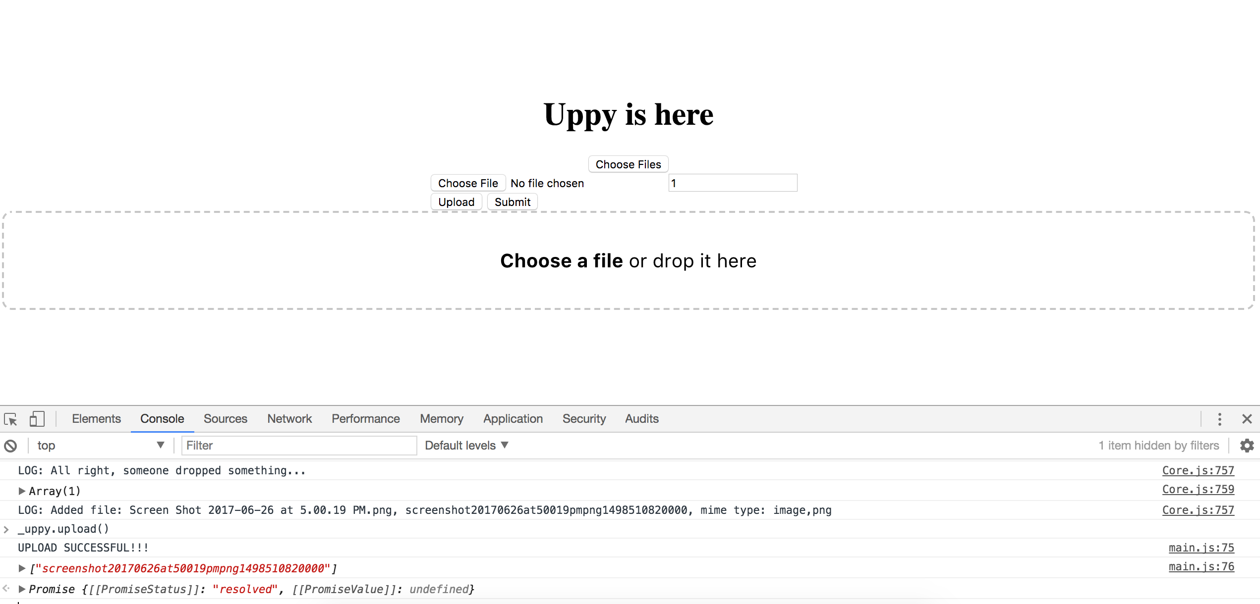 Upload successful when no uploader plugins are used · Issue #293 · transloadit/uppy · GitHub