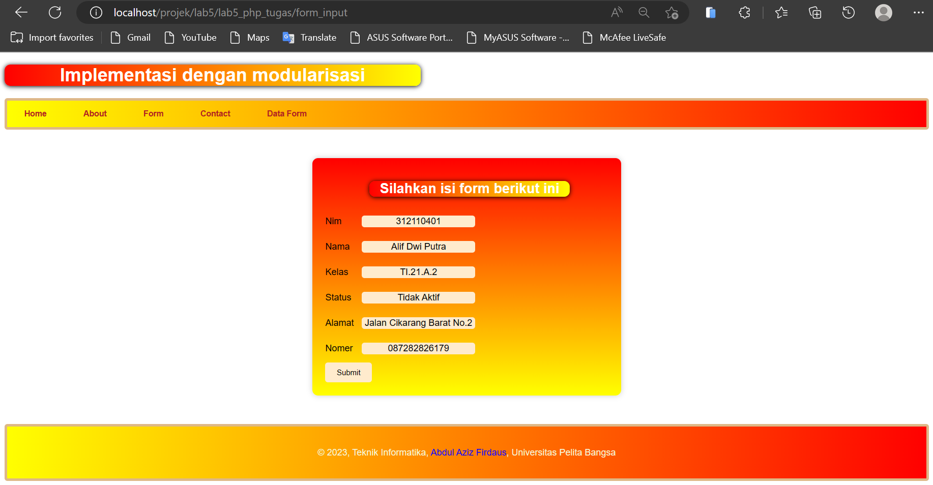 GitHub - AzizLike29/Lab5Web: Projek ini merupakan hasil dari praktikum tentang oop dan ...