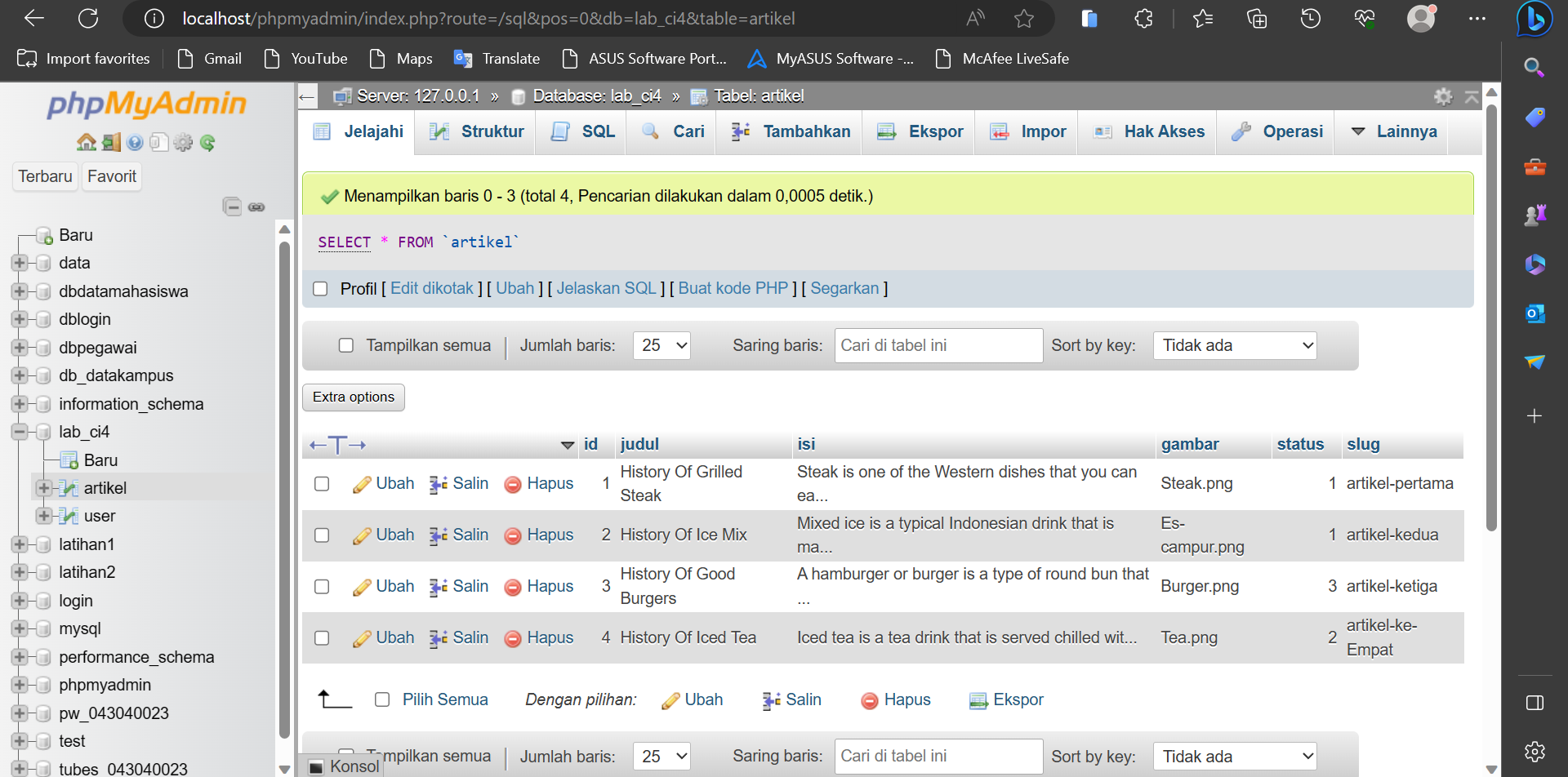 GitHub - AzizLike29/Lab7Web: Projek ini merupakan hasil dari praktikum menggunakan codeigniter ...