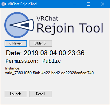 GitHub - Yanorei32/VRChatRejoinTool: This software helps rejoin to the VRChat instance.