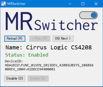 GitHub - yanorei32/MRSwitcher: Enable / Disable tool for MixedReality devices.