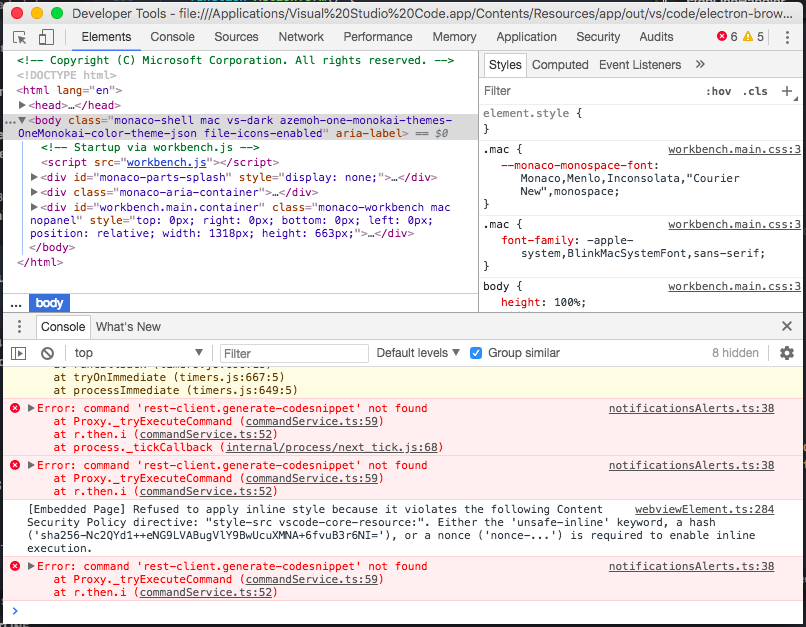command 'rest-client.generate-codesnippet' not found · Issue #347 · Huachao/vscode-restclient ...