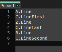 After an extended replace with newline, the line sorting operations doesn't work correctly ...