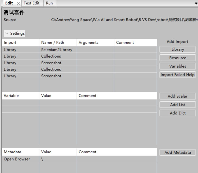Inverted logic of "Edit" tab > "Settings" button · Issue #2598 · robotframework/RIDE · GitHub