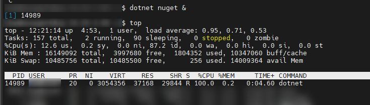 dotnet nuget hangs when ran as non-root user · Issue #12457 · NuGet/Home · GitHub