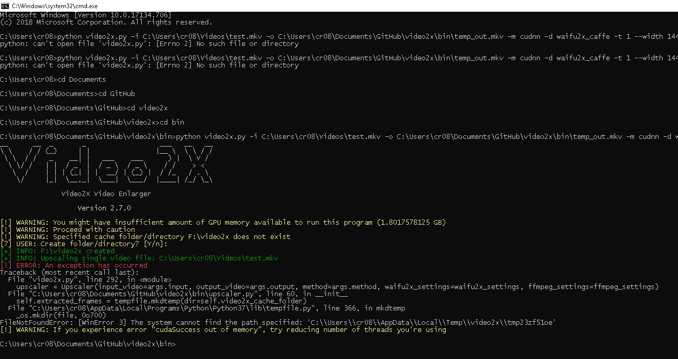 Exception has occurred with specified video2x_cache_folder · Issue #78 ...