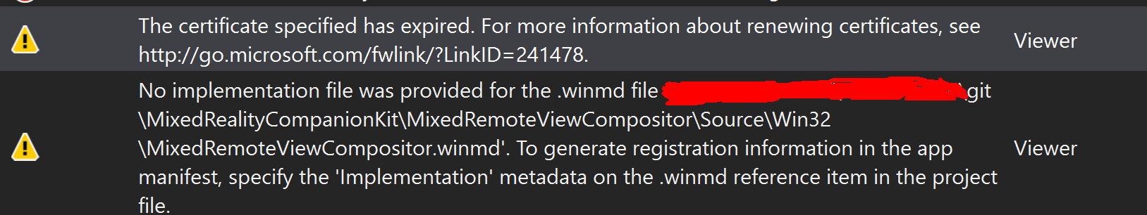 Build errors when building the Viewers in the sample · Issue #199 · microsoft ...