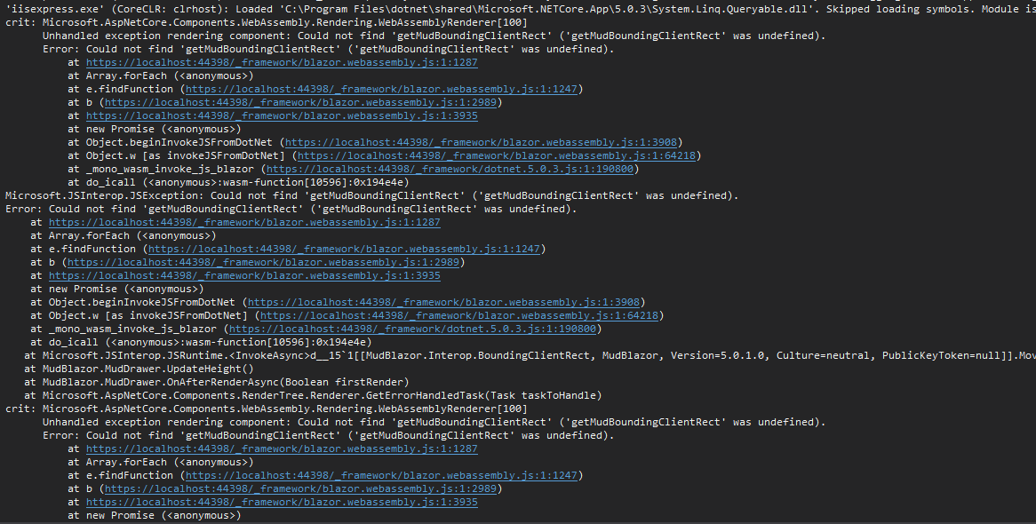 Problem With Mudblazor Net 503 · Issue 919 · Mudblazormudblazor