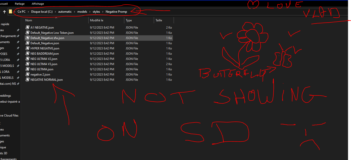 [Issue]: Stles.csv not showing when creating subfolders with negative prompts · Issue #2180 ...