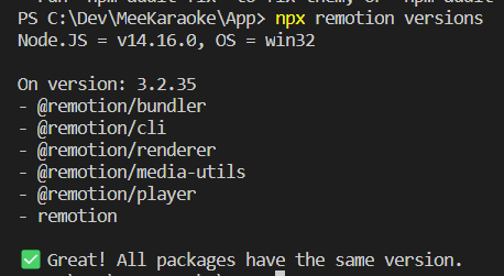 Multiple versions of Remotion detected: 3.2.35 and 3.2.35 · Issue #1440 · remotion-dev/remotion ...