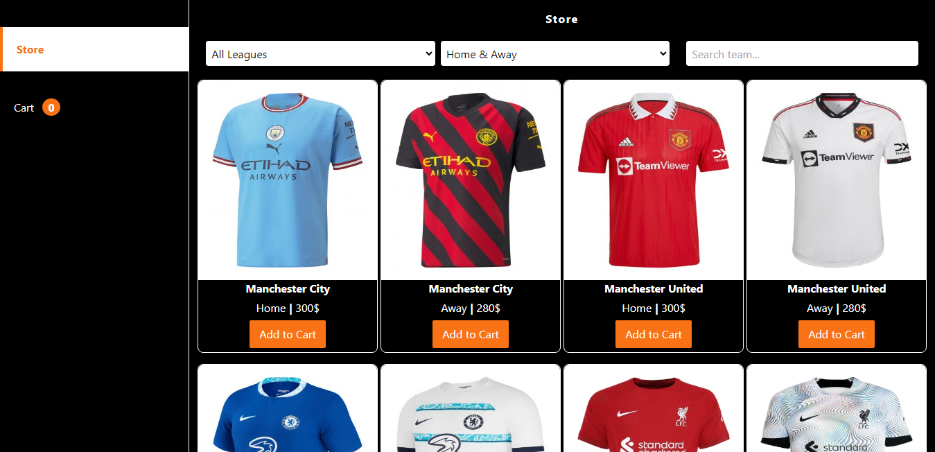 Github Mahdiish React Football Kit Store This Football Kit Store Created In Reactjs And The