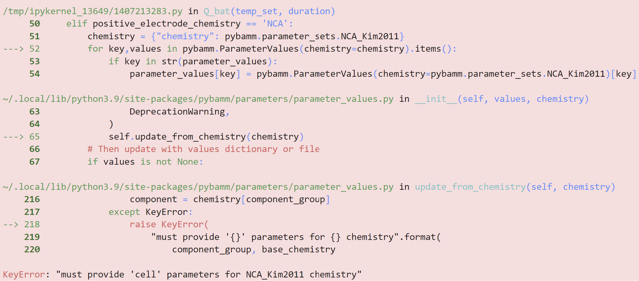 Issue with using NCA_Kim2011 chemistry · Issue #2683 · pybamm-team/PyBaMM · GitHub