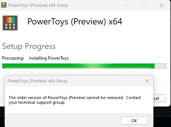 Unable to reinstall PowerToys · Issue #22539 · microsoft/PowerToys · GitHub