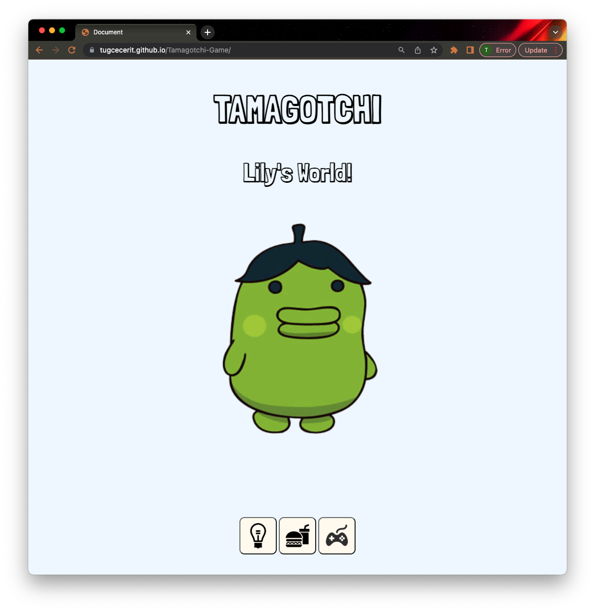 GitHub - tugcecerit/Tamagotchi-Game: Mini-project! Developed an ...