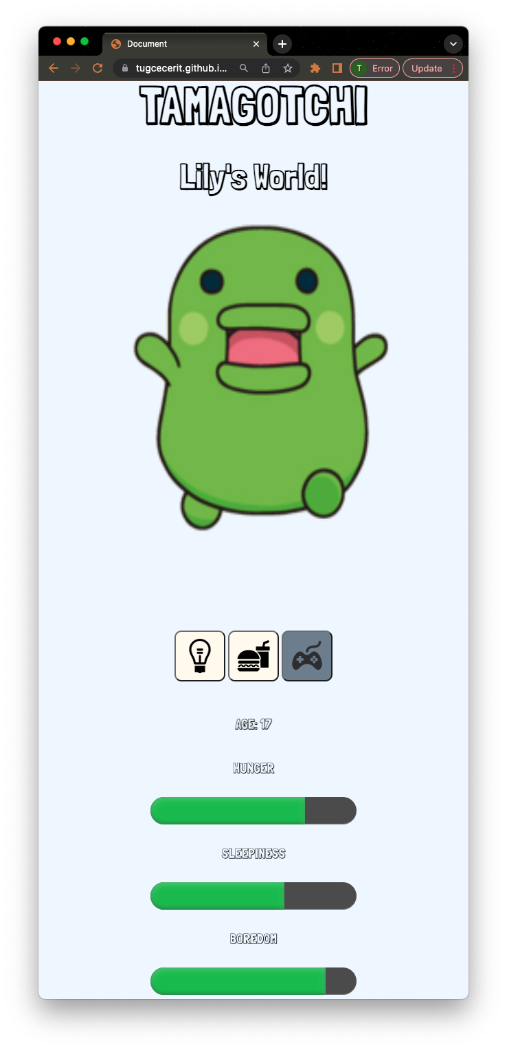 GitHub - tugcecerit/Tamagotchi-Game: Mini-project! Developed an ...