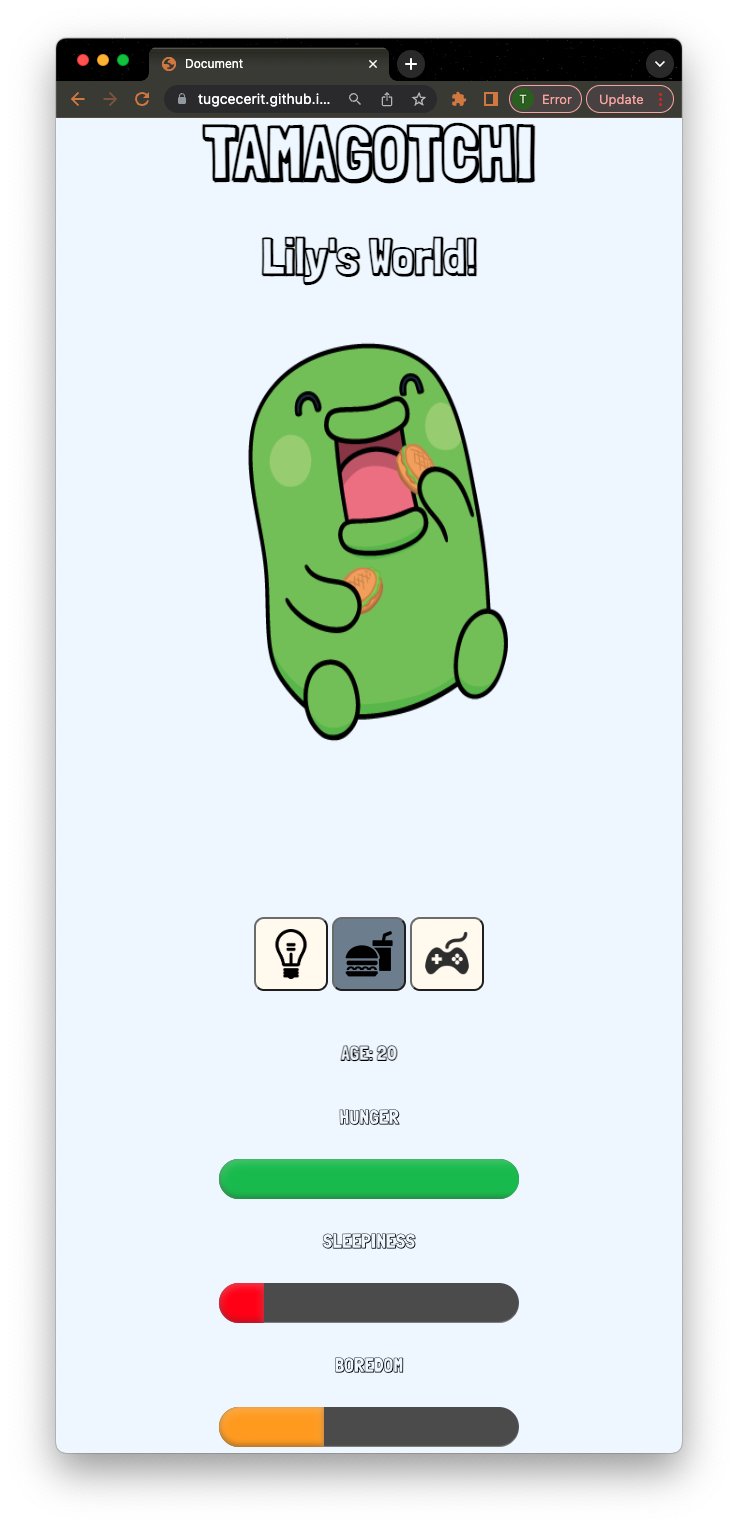 GitHub - tugcecerit/Tamagotchi-Game: Mini-project! Developed an ...