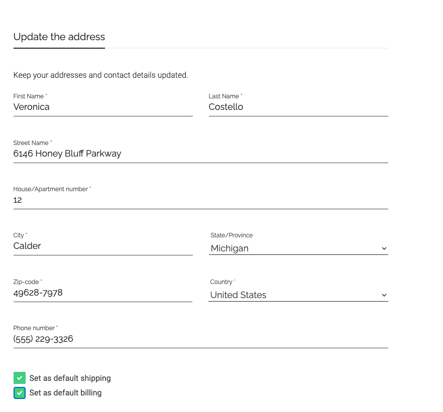 [Bug][My account][Address book]: Default billing information does not ...