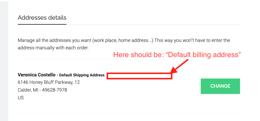 [Bug][My account][Address book]: Default billing information does not appear on address that is ...