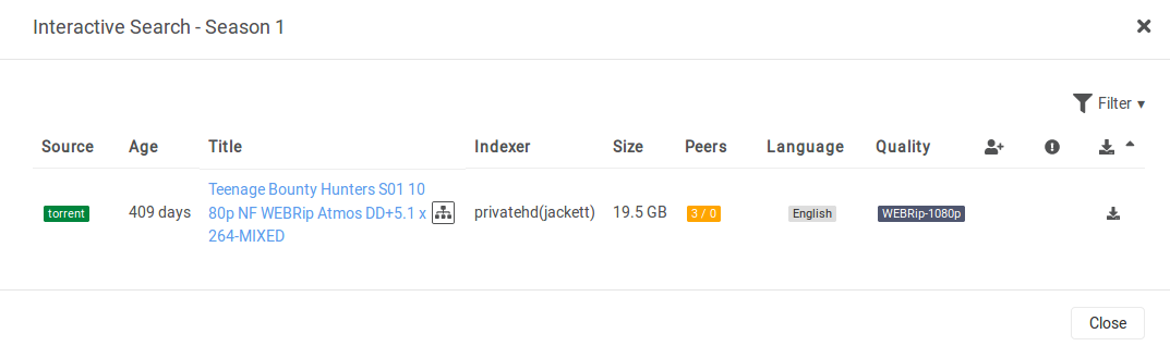 Unable to connect to rtorrent, but only for a single show, the rest ...
