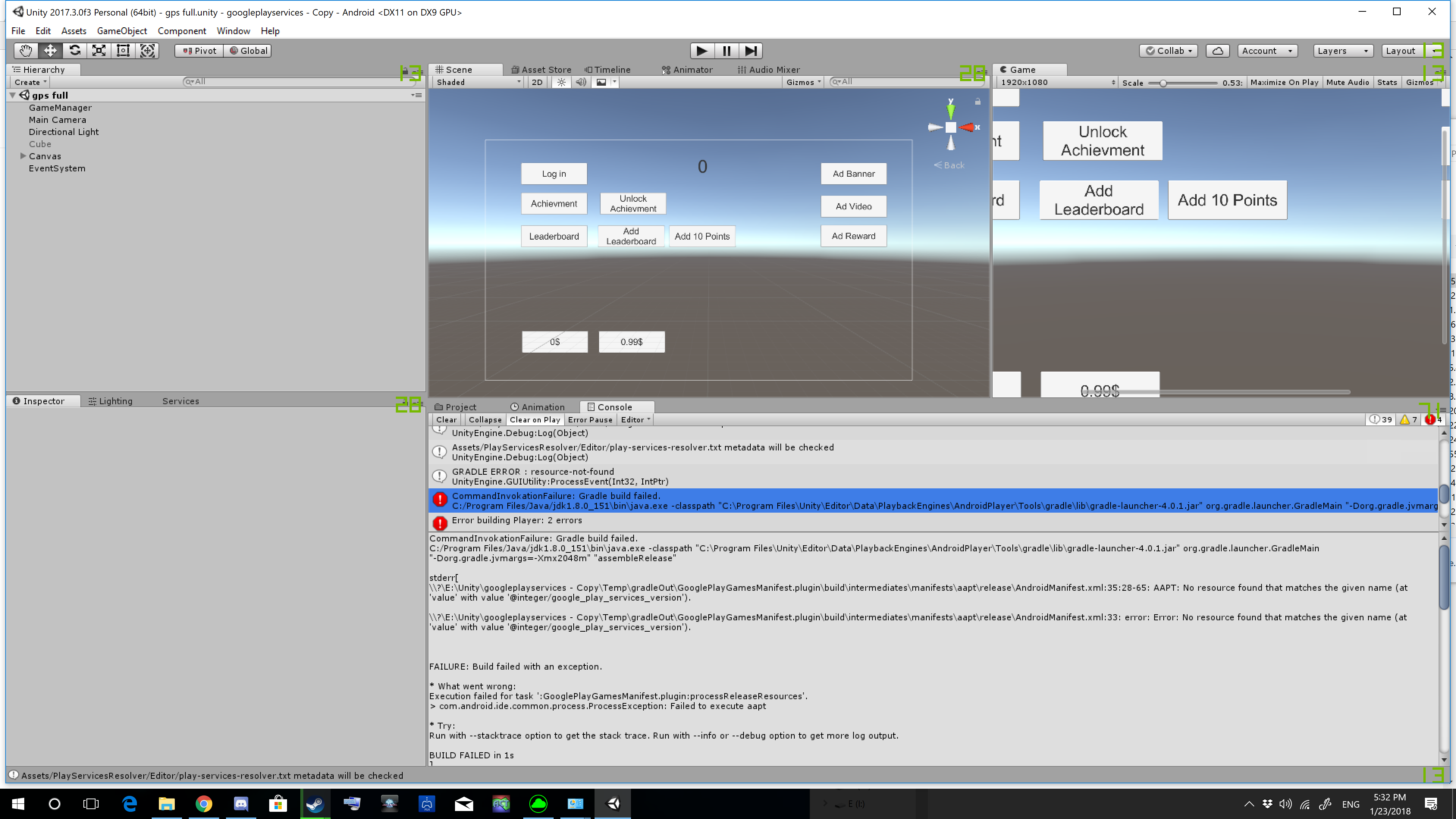 Gradle Failed To Fetch Dependencies · Issue 2084 · Playgameservicesplay Games Plugin For