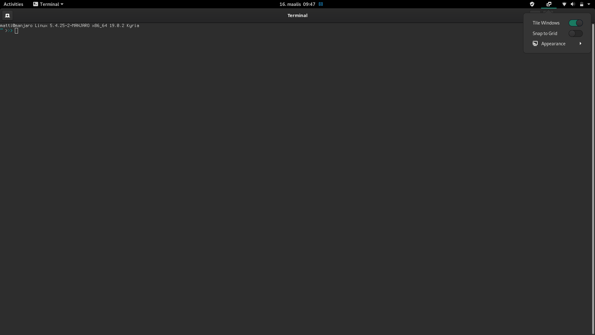 Enabling pop-shell makes right side icons in top panel do drop too low ...