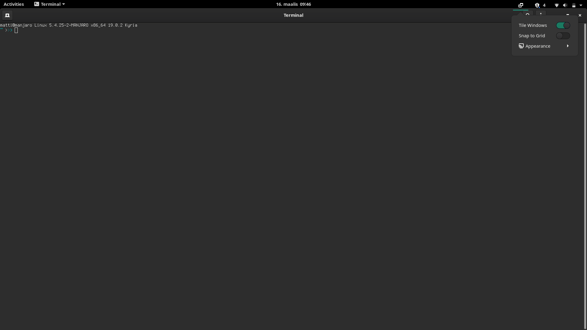 Enabling pop-shell makes right side icons in top panel do drop too low ...
