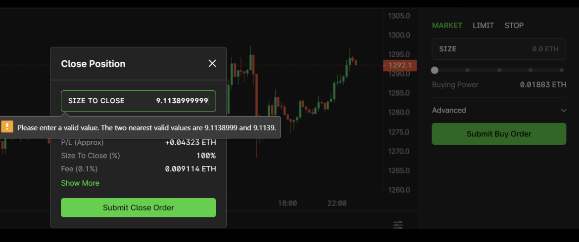 Size to close is not well formatted, sometimes · Issue #11 · capofficial/client · GitHub