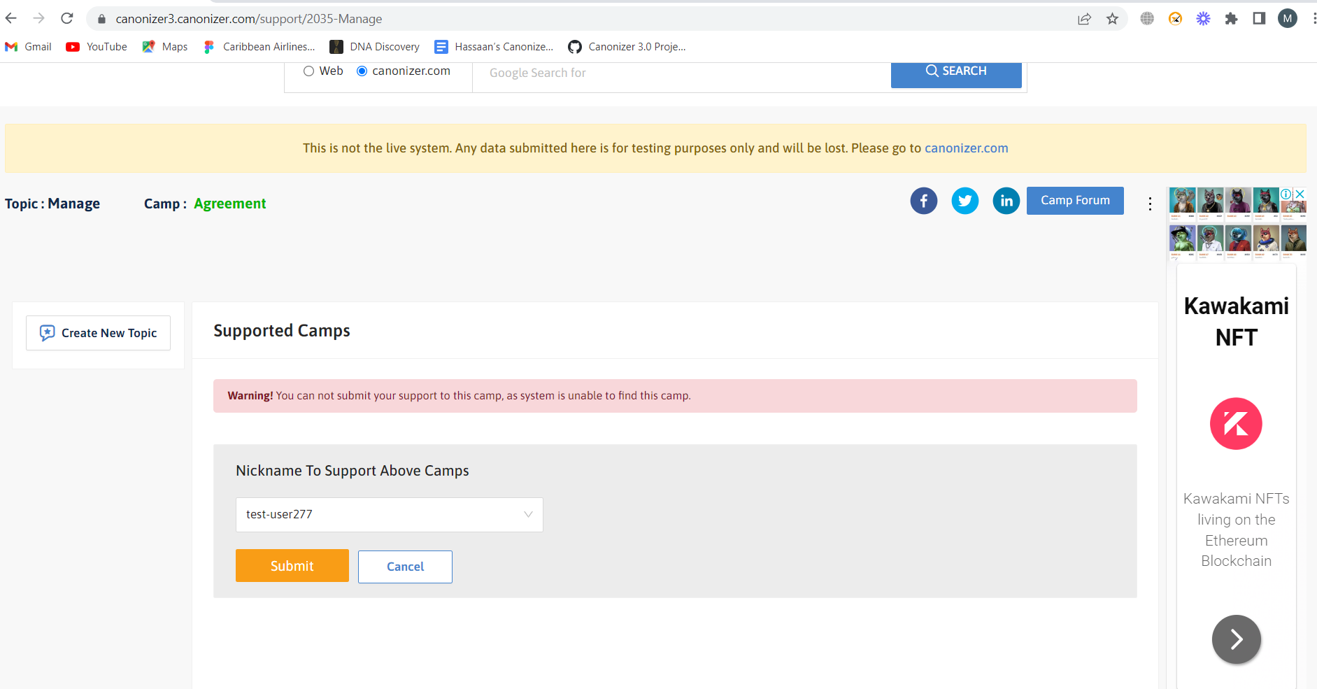 On the supported camp page, page disappear after page refresh · Issue ...