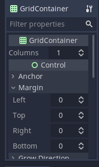[3.2.3] Godot grid container margin option not working properly (values are not getting saved ...