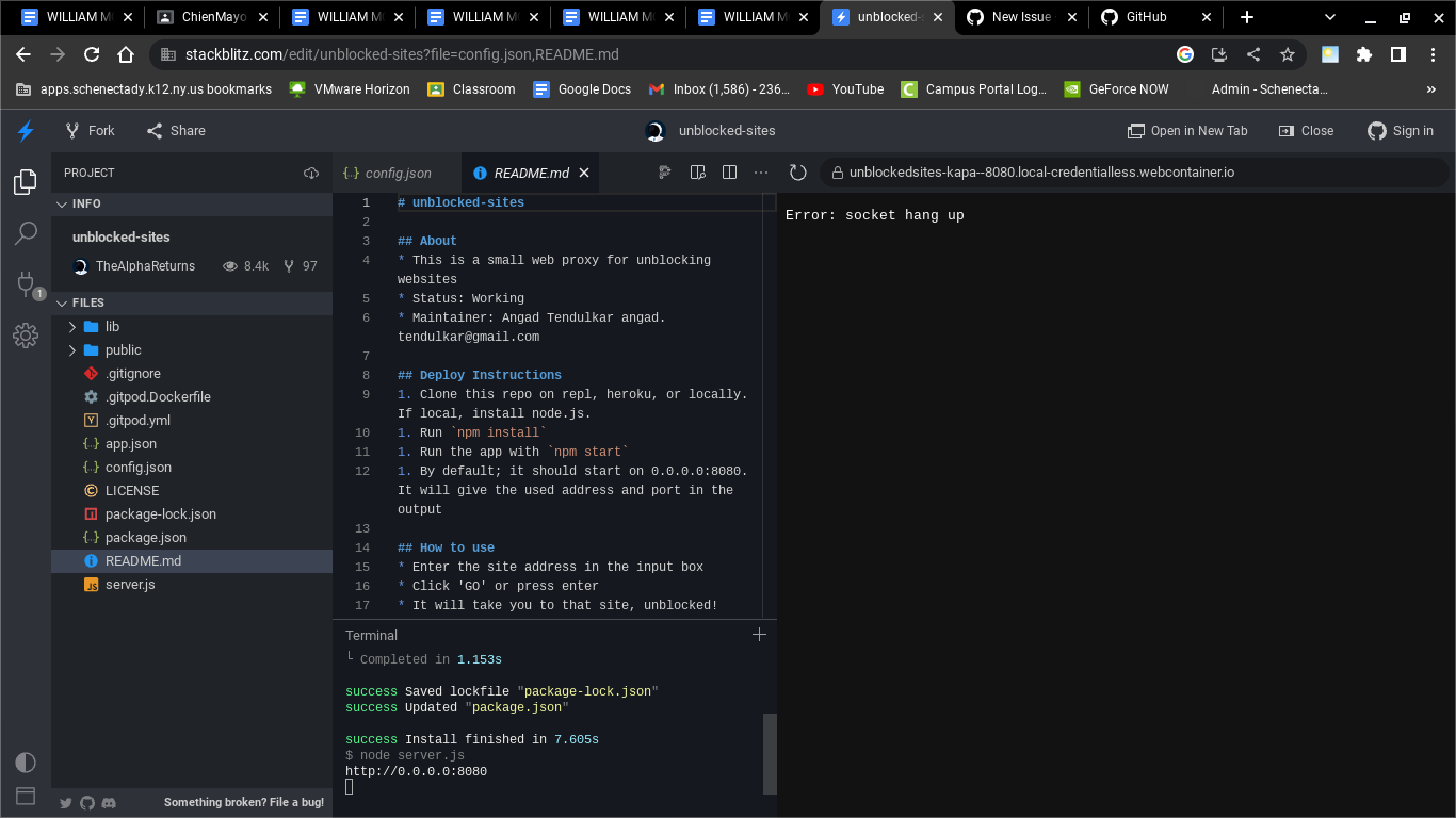 Error: Socket hang up · Issue #917 · stackblitz/webcontainer-core · GitHub