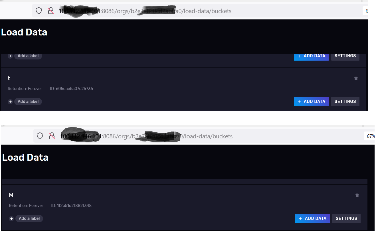 :8086/query?q=show databases this returns only databases that start with a capital letter ...