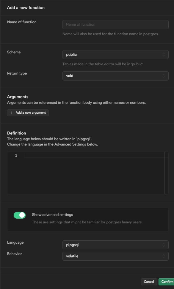 Edit function on website doesn't show advanced settings · Issue #12243 · supabase/supabase · GitHub