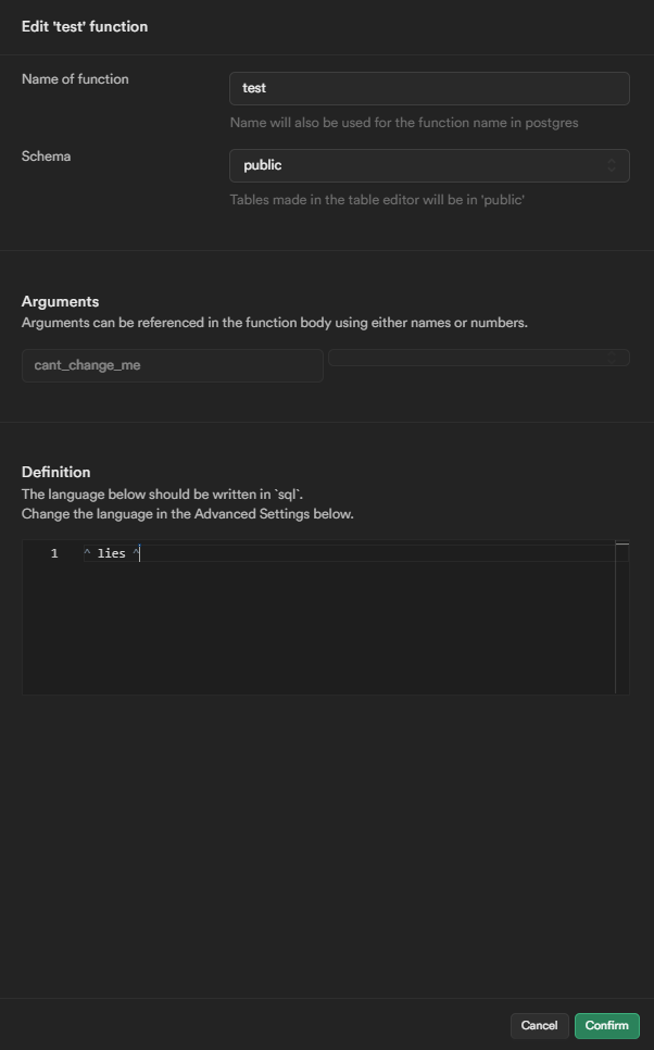 Edit function on website doesn't show advanced settings · Issue #12243 · supabase/supabase · GitHub