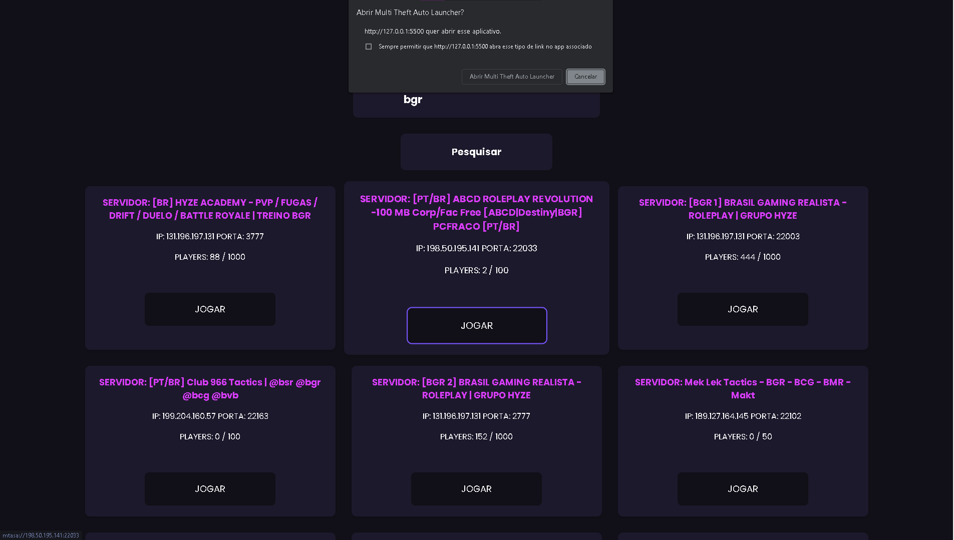 GitHub - Kramergg/Consumo-da-API-do-MTA-que-mostra-os-servidores-online: Consumo da API do MTA ...