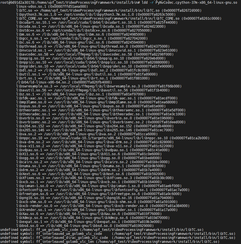 undefined symbol: ff_ue_golomb_vlc_code · Issue #150 · NVIDIA/VideoProcessingFramework · GitHub