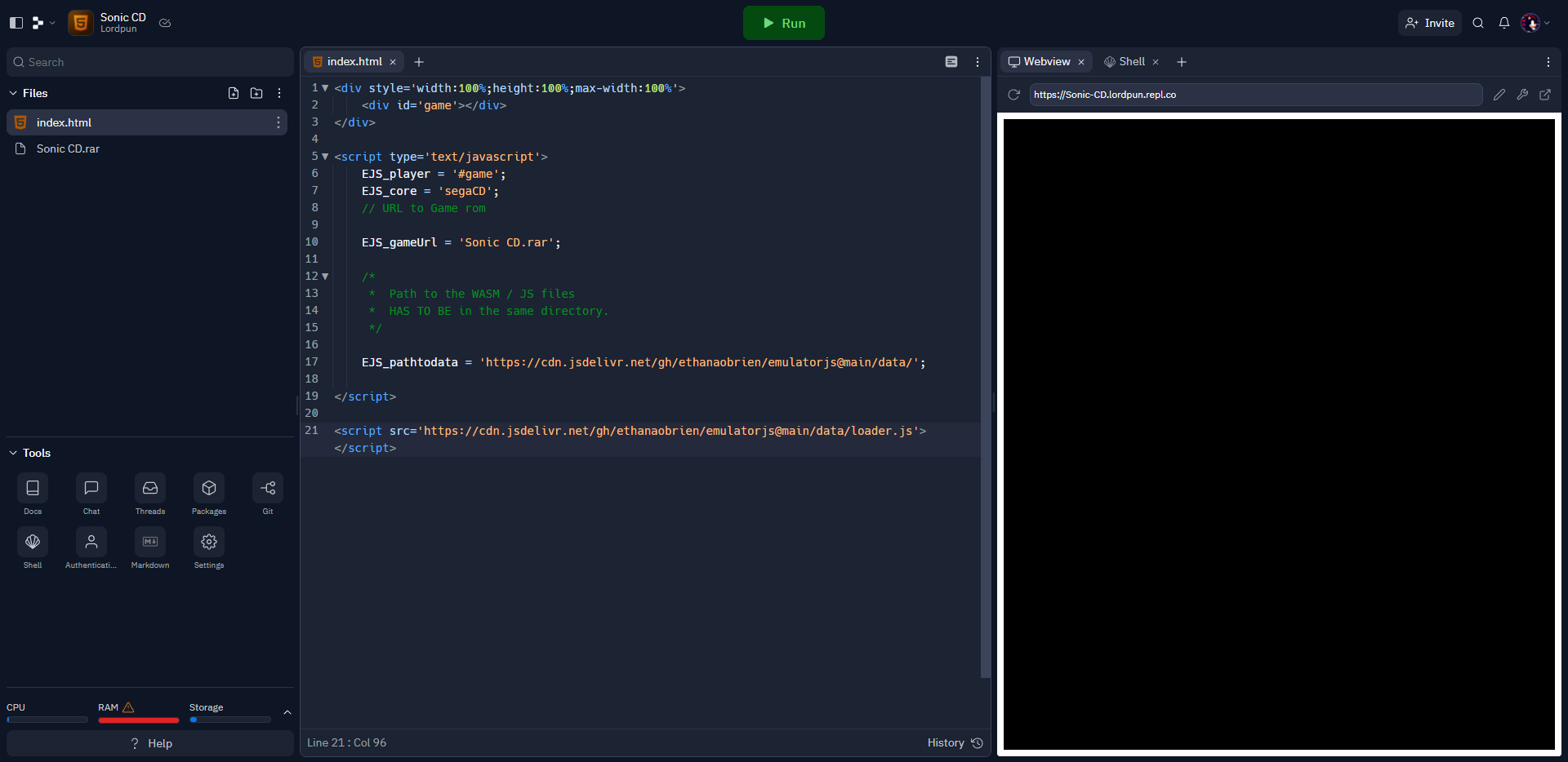 Sega CD game showing a black screen only. · Issue #449 · EmulatorJS/EmulatorJS · GitHub