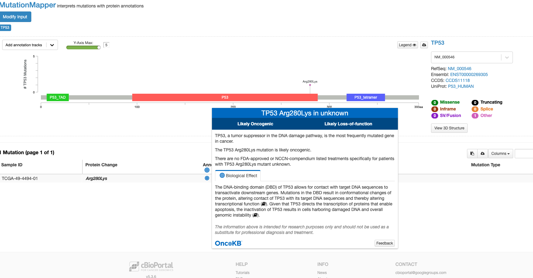 Mutation Mapper Accepts Input Not Defined In The Format · Issue 10170 · Cbioportal Cbioportal