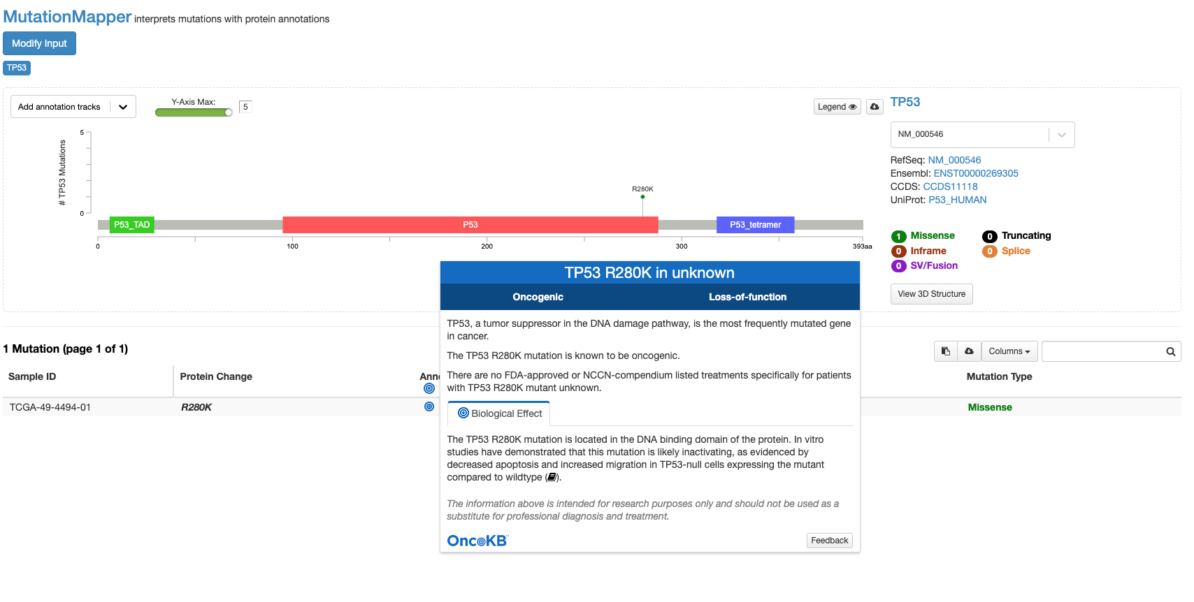 Mutation Mapper accepts input not defined in the format · Issue #10170 · cBioPortal/cbioportal ...