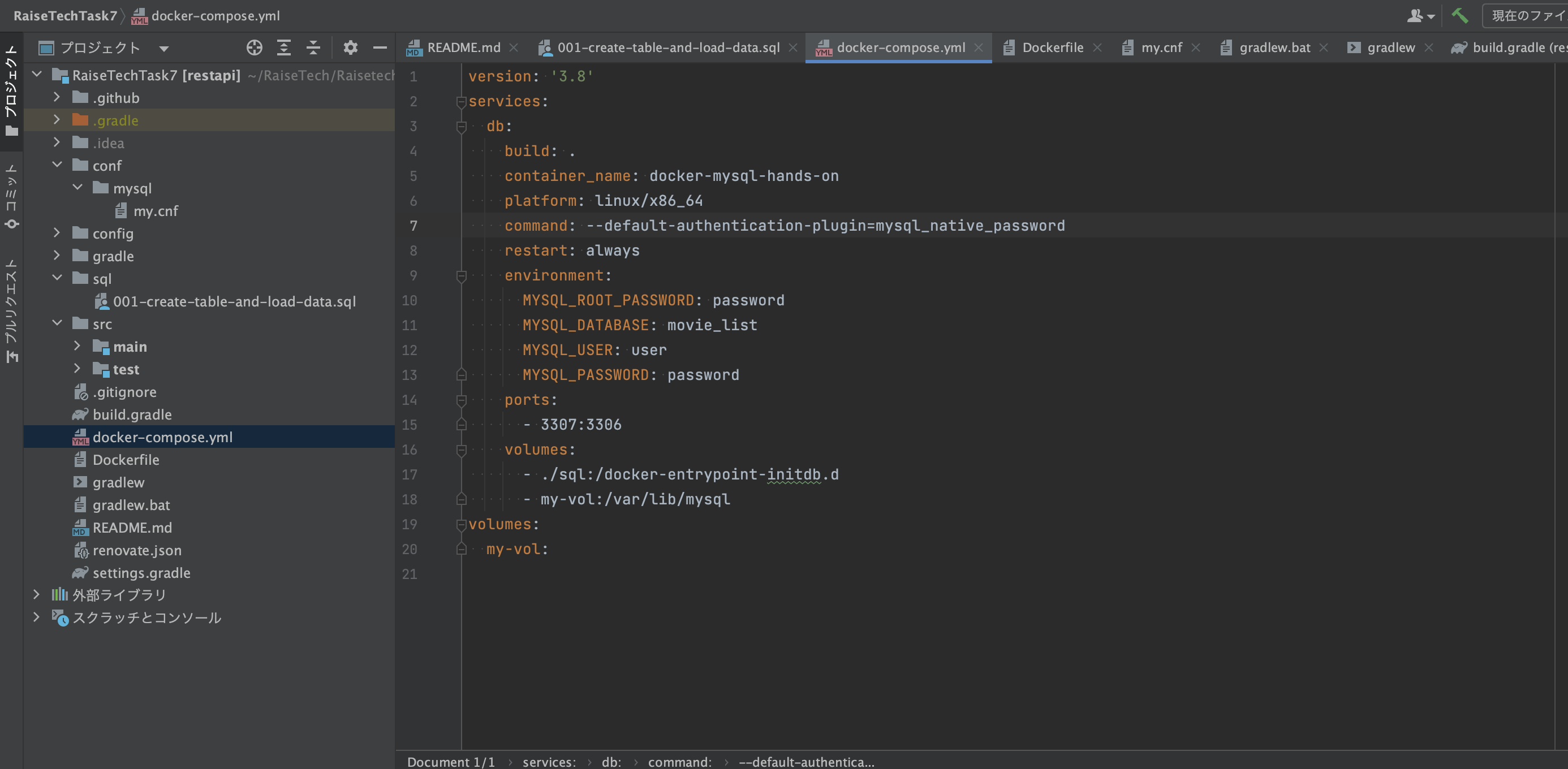 MySQL関連の設定をしたら動かなかった。 · Issue #7 · gotokaka/RaiseTechTask7 · GitHub