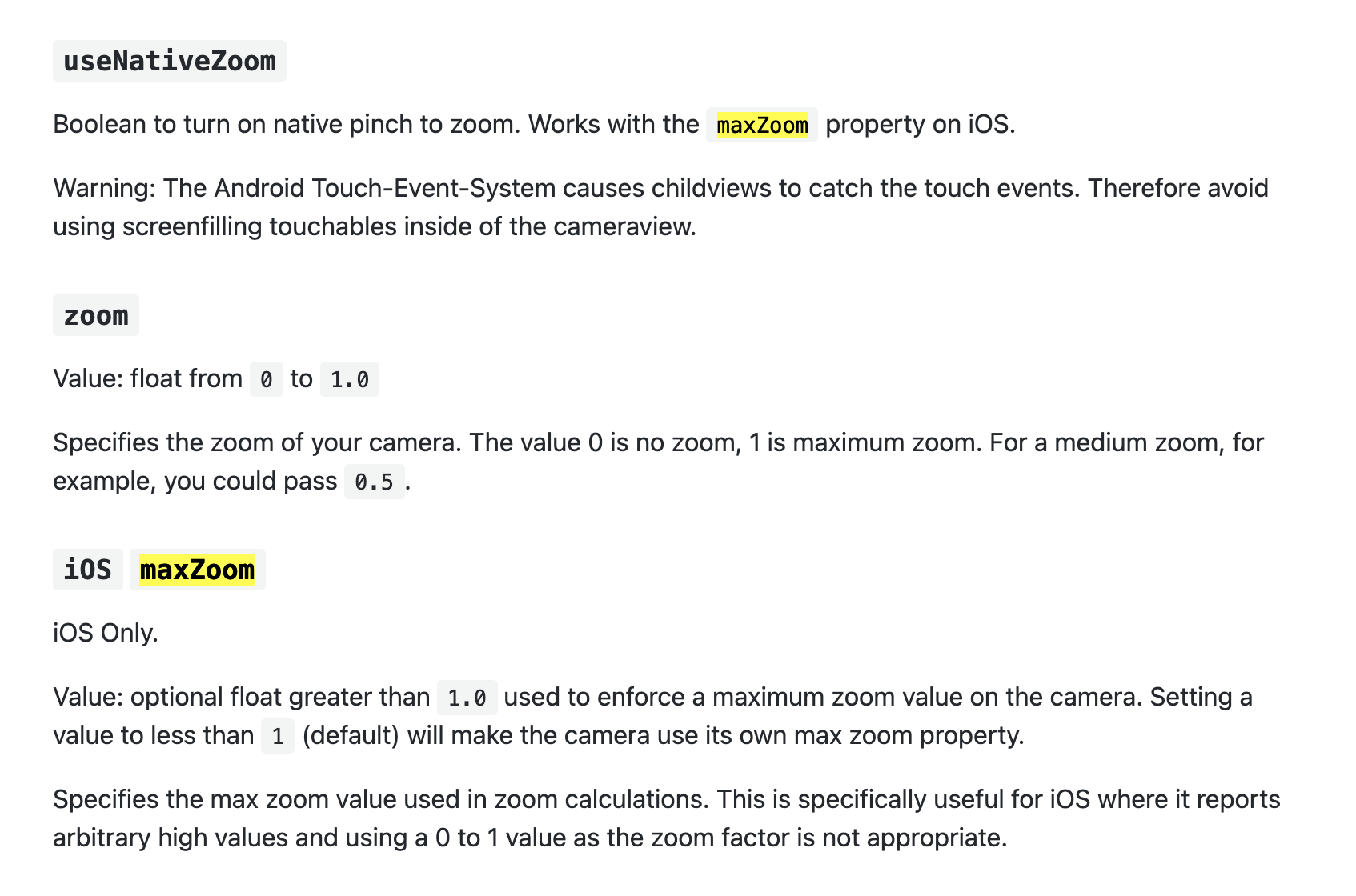 Pinch Zoom · Issue #1282 · react-native-camera/react-native-camera · GitHub