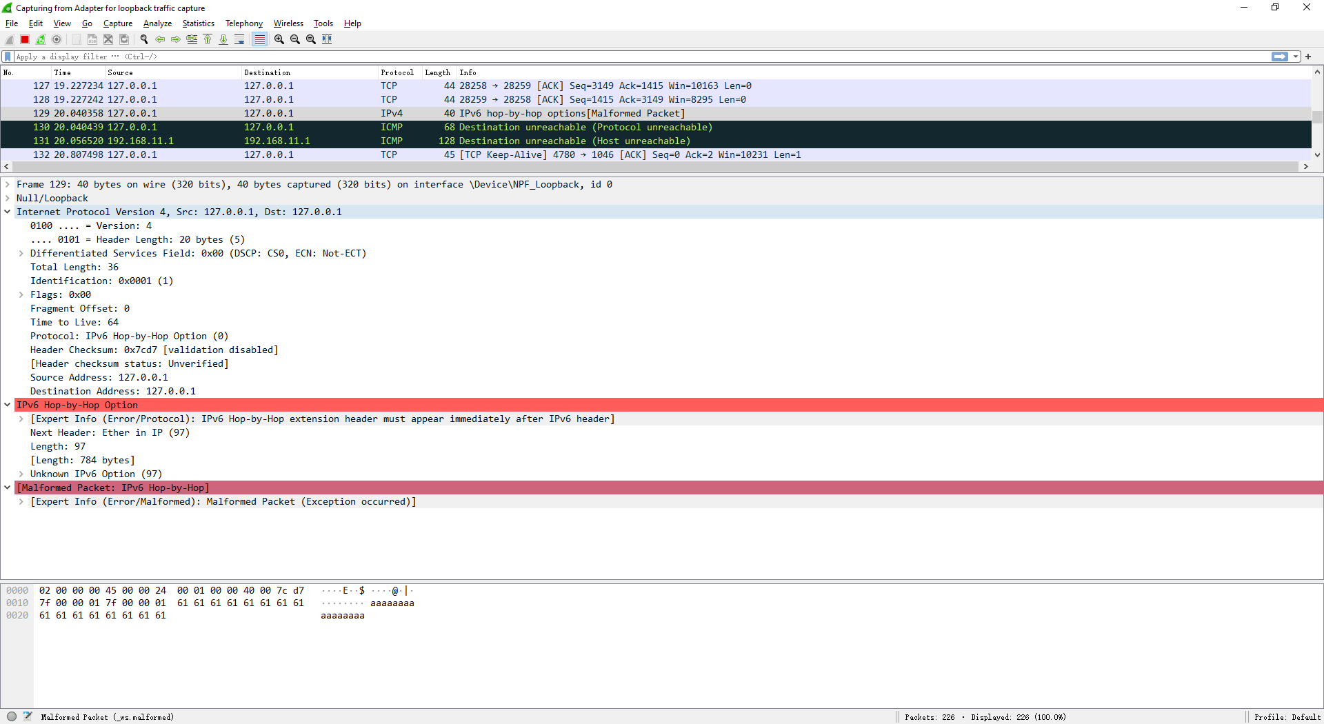 Cannot Send Ipv6 Packet To Loopback · Issue 3357 · Secdevscapy · Github 