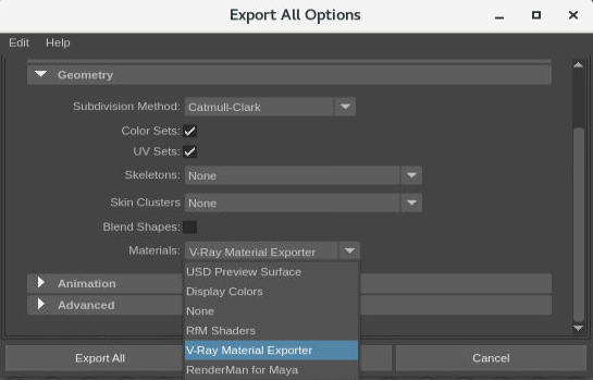 Changes to the Export window Material layout · Issue #1869 · Autodesk ...