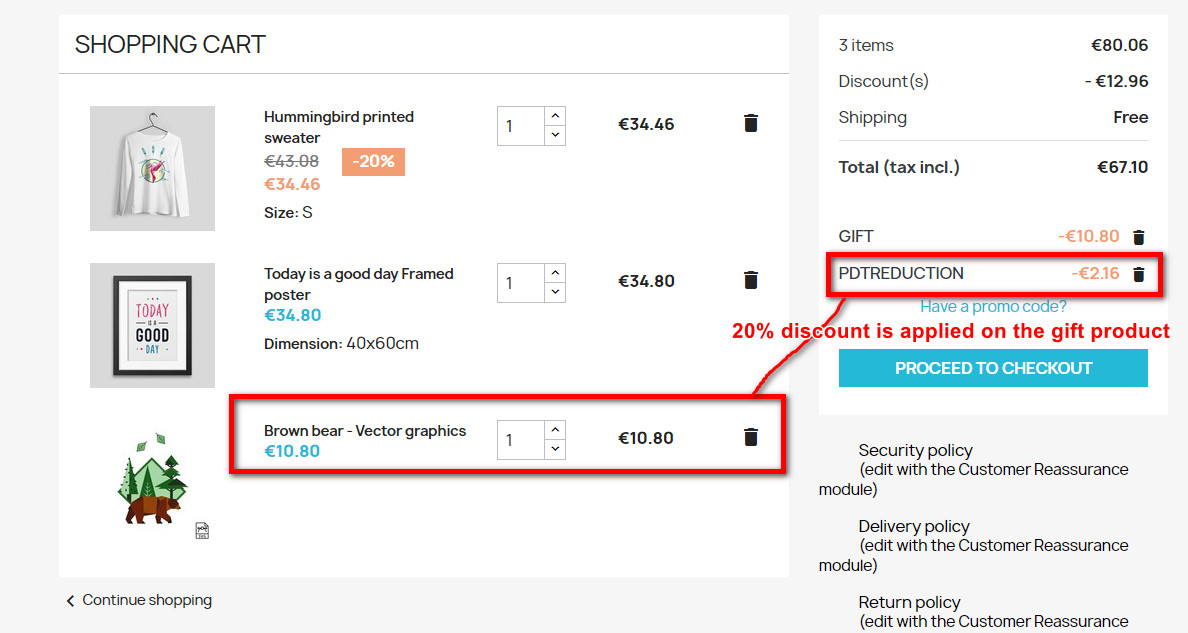 Exclude gift products from the "Cheapest product" promotion rule ...